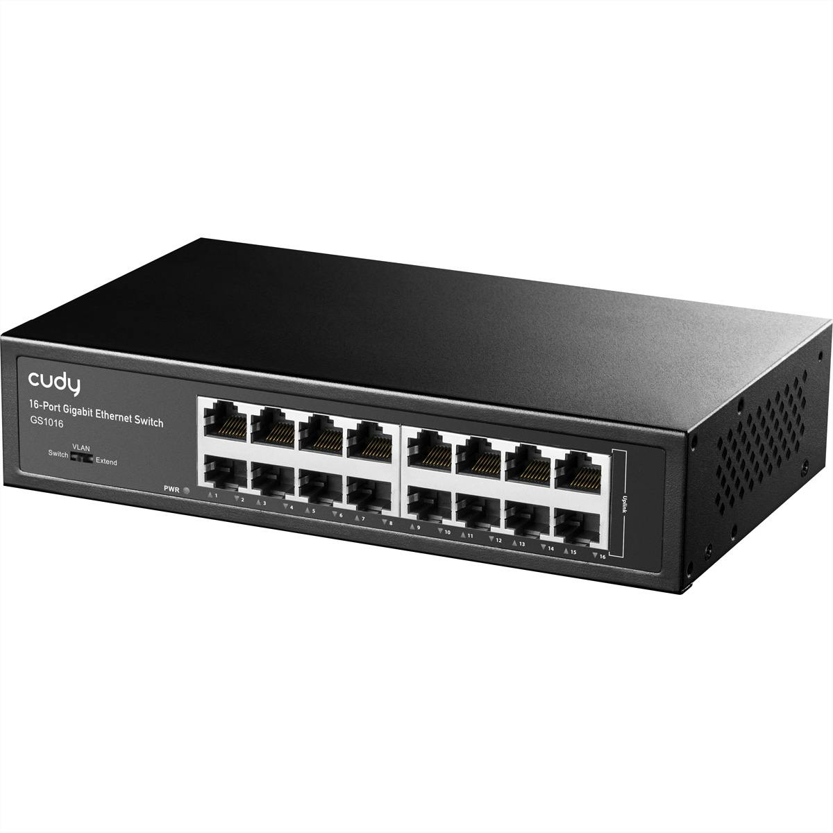 CUDY GS1016 16-poorts Gigabit Metalen Switch | Makro