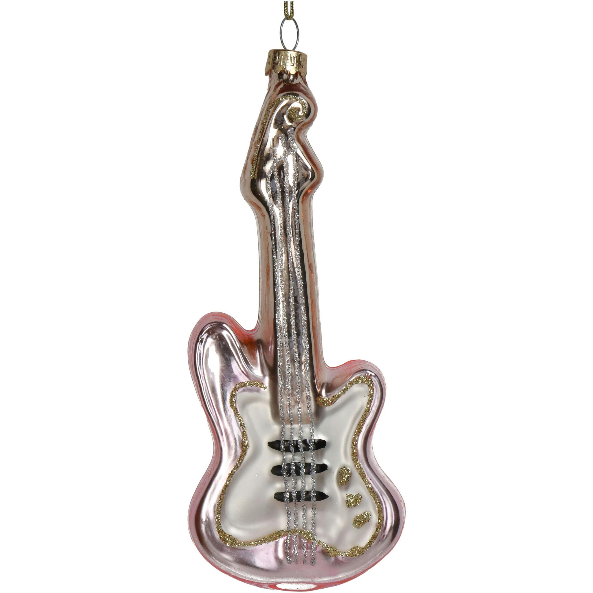 Christbaumschmuck Glas 14,6cm Gitarre Figur Handbemalt & mit Glitzer ...