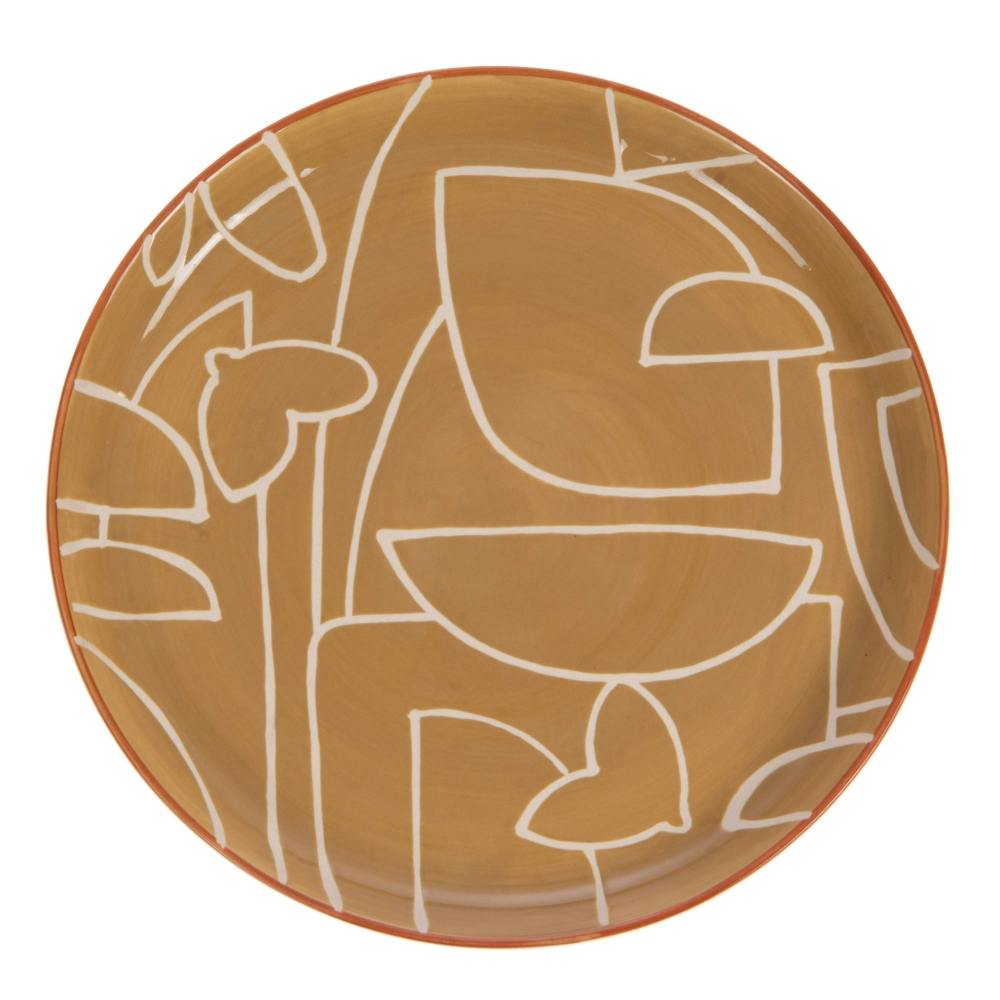 Assiette à dessert Ambre 21 cm x6 - Jaune Rond Grès Amadeus 21x21 cm ...