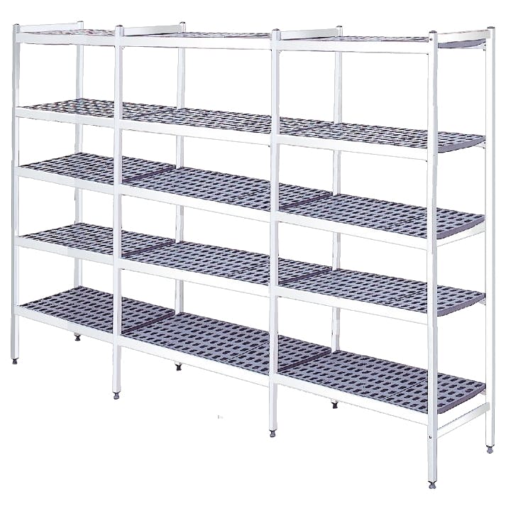 EURAST - Metallen rek met duraluminium poten 5 niveaus - 4555x470x1700 ...