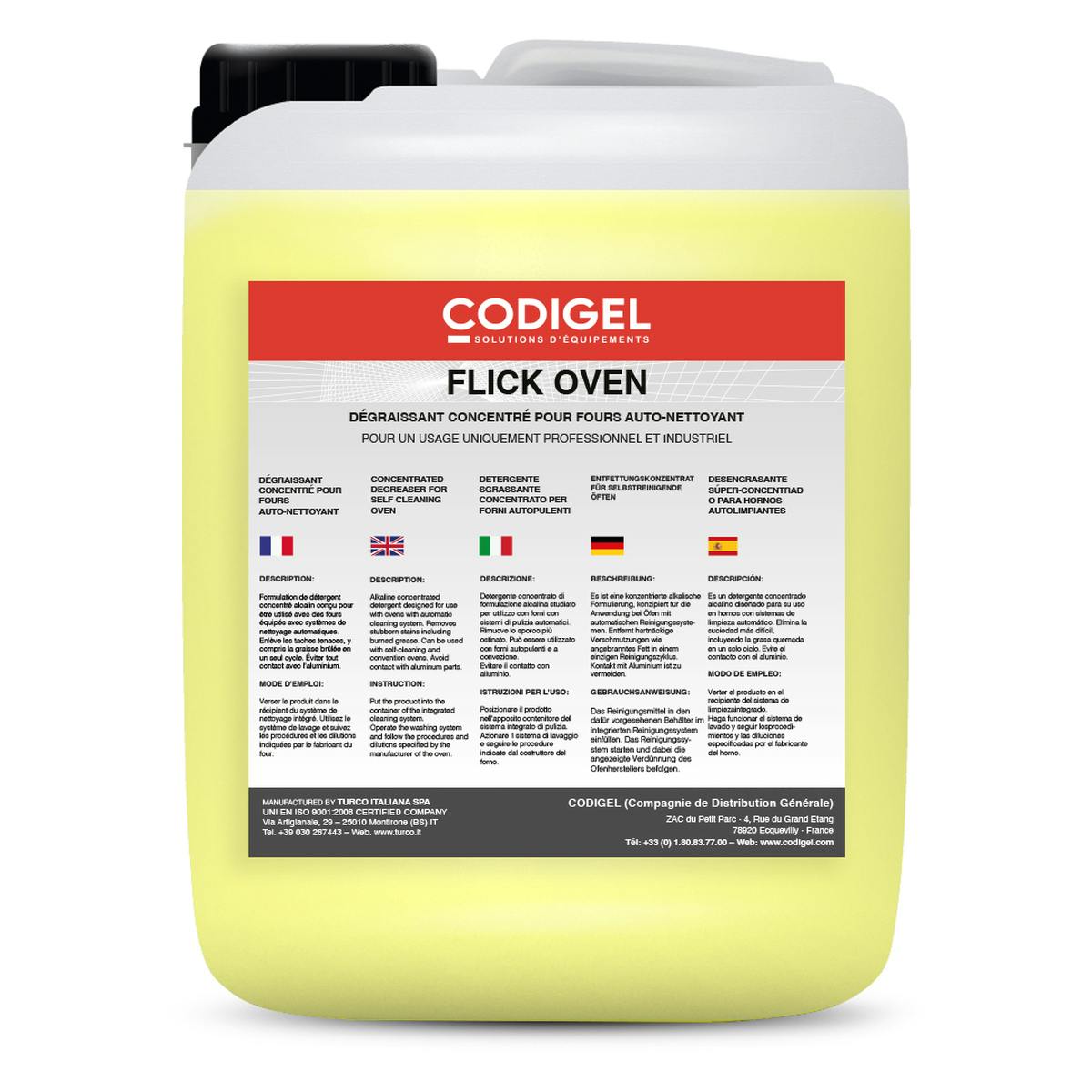 CODIGEL Détergent dégraissant pour fours autonettoyants 10KG ...
