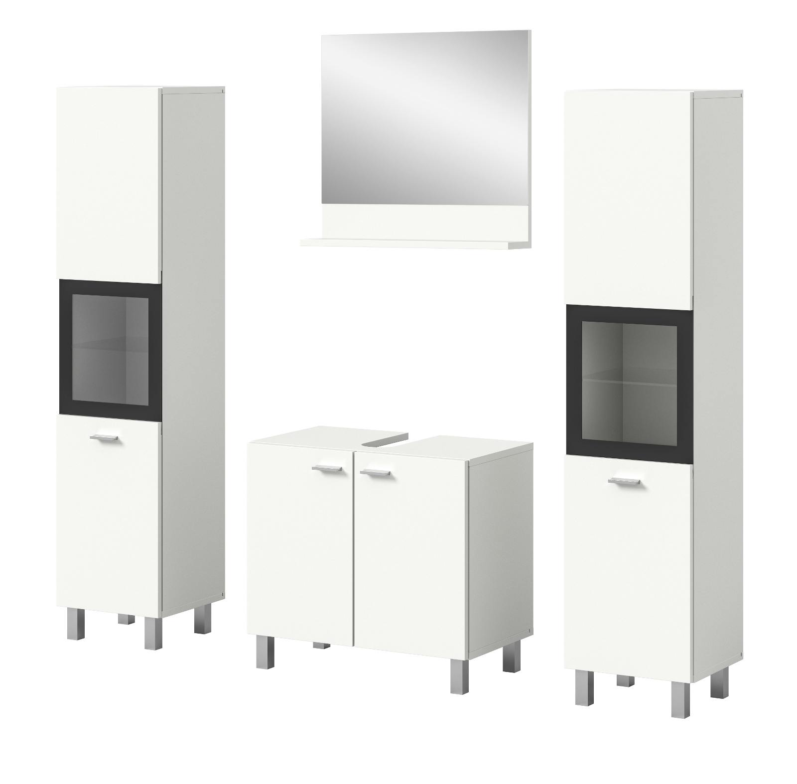 Inn.Furn Badmöbel-Set weiß 4-teilig 140 cm, hängend oder stehend Lowell ...