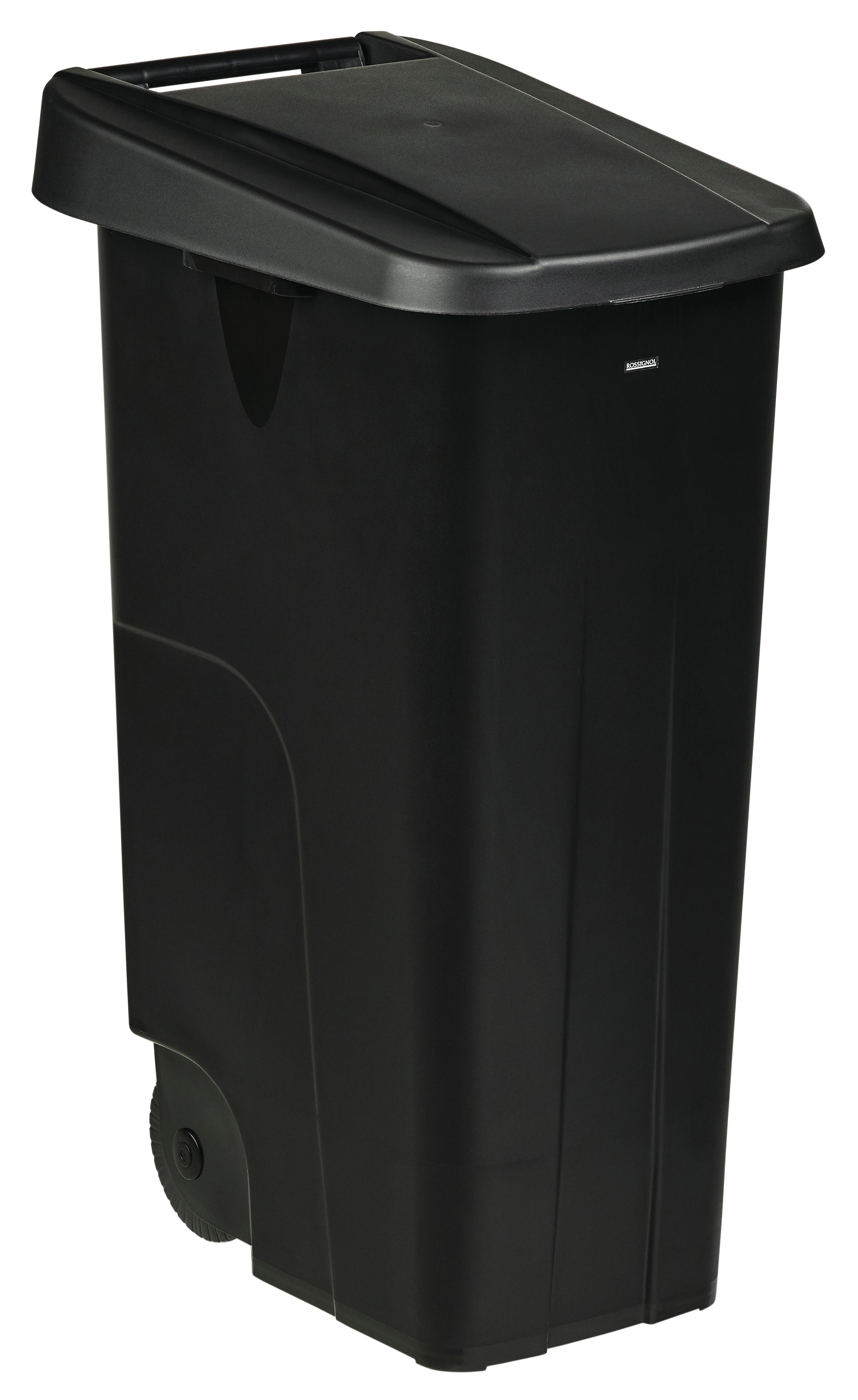 Rossignol - Poubelle 110L mobile couvercle plein MOVATRI GREEN - noir ...