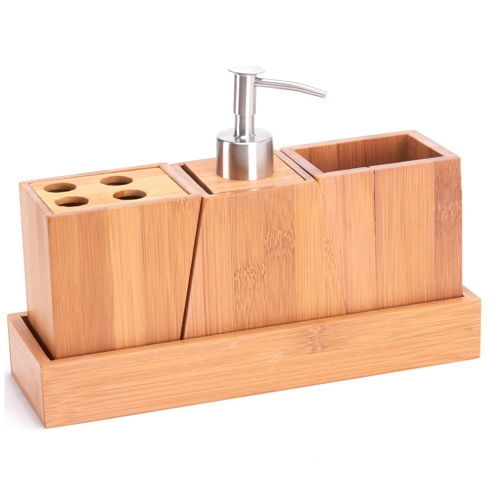 MSV Badezimmerzubehör-Set 3 teilig mit Seifenspender und ...