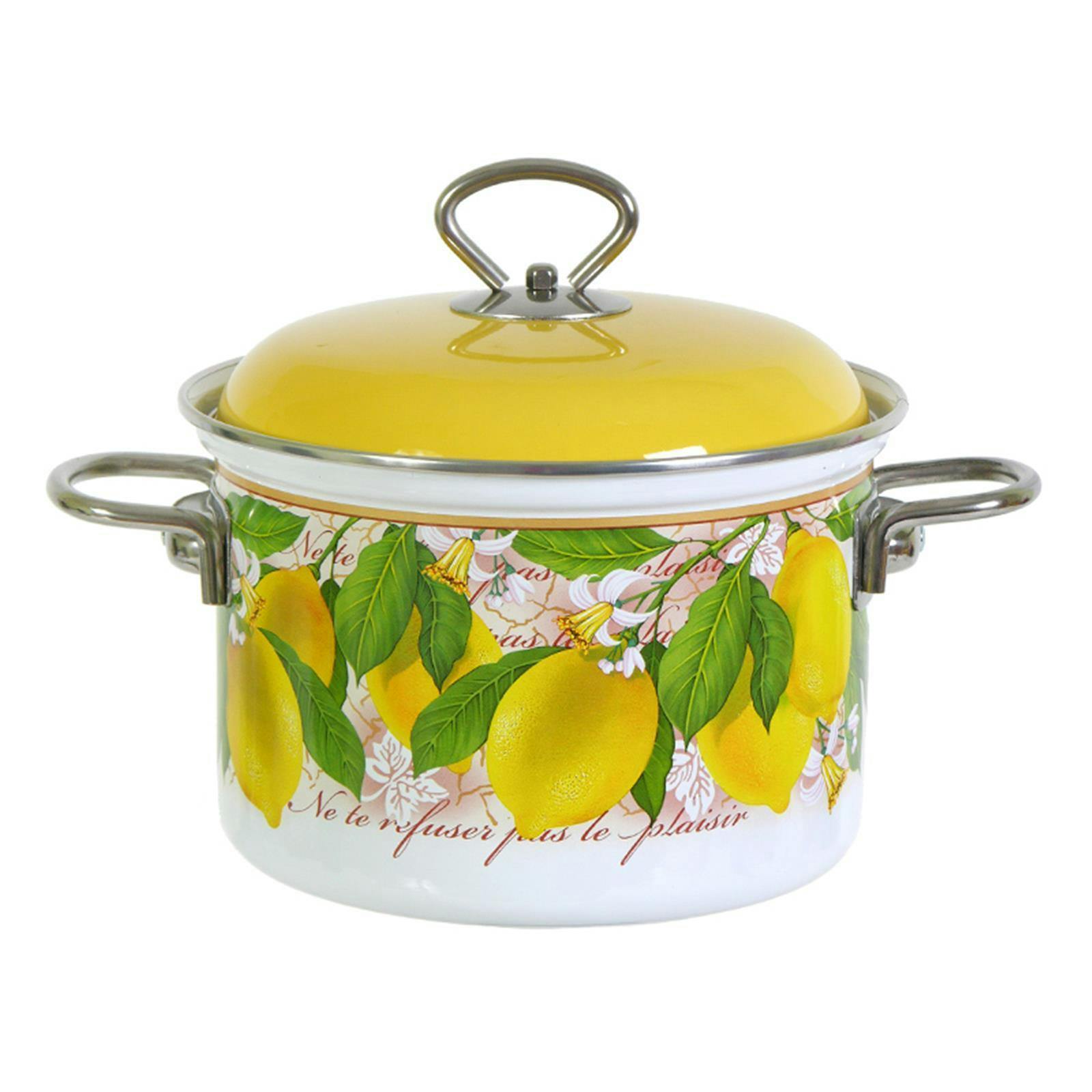 1,5L Emaillierter Kochtopf Suppentopf Schmortopf Emaille Topf alle ...