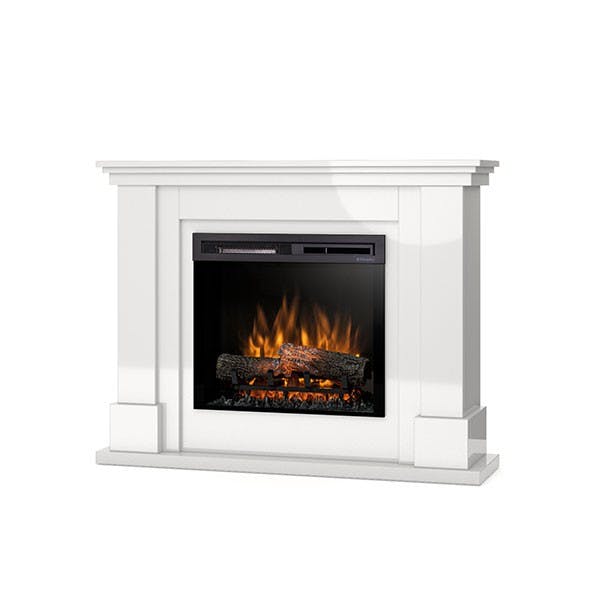 LUENA - Vrijstaande elektrische LED-open haard - 23" - Glanzend wit ...