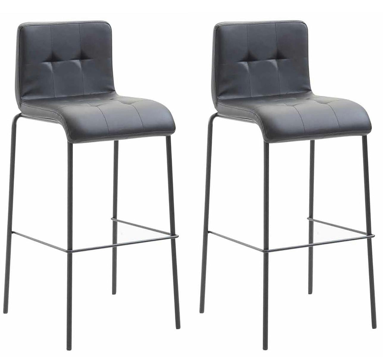 2er Set Barhocker Kado Kunstleder rund schwarz schwarz | METRO Marktplatz