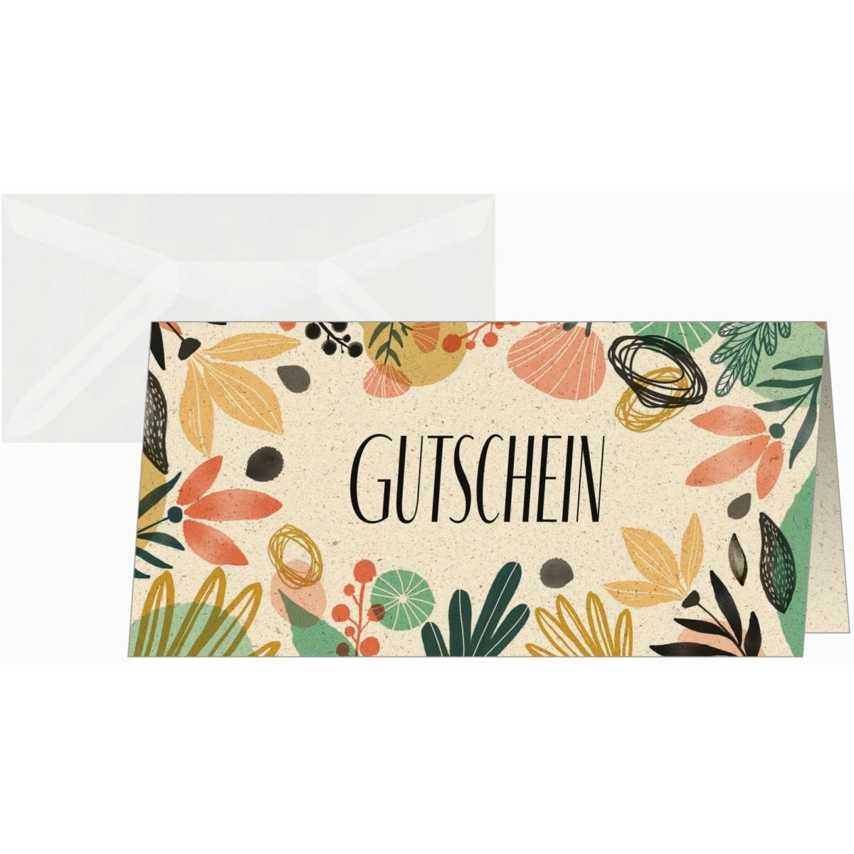 Gutscheinkarte DL 240g Graskarton Colorful plants 10+10 Stück | METRO