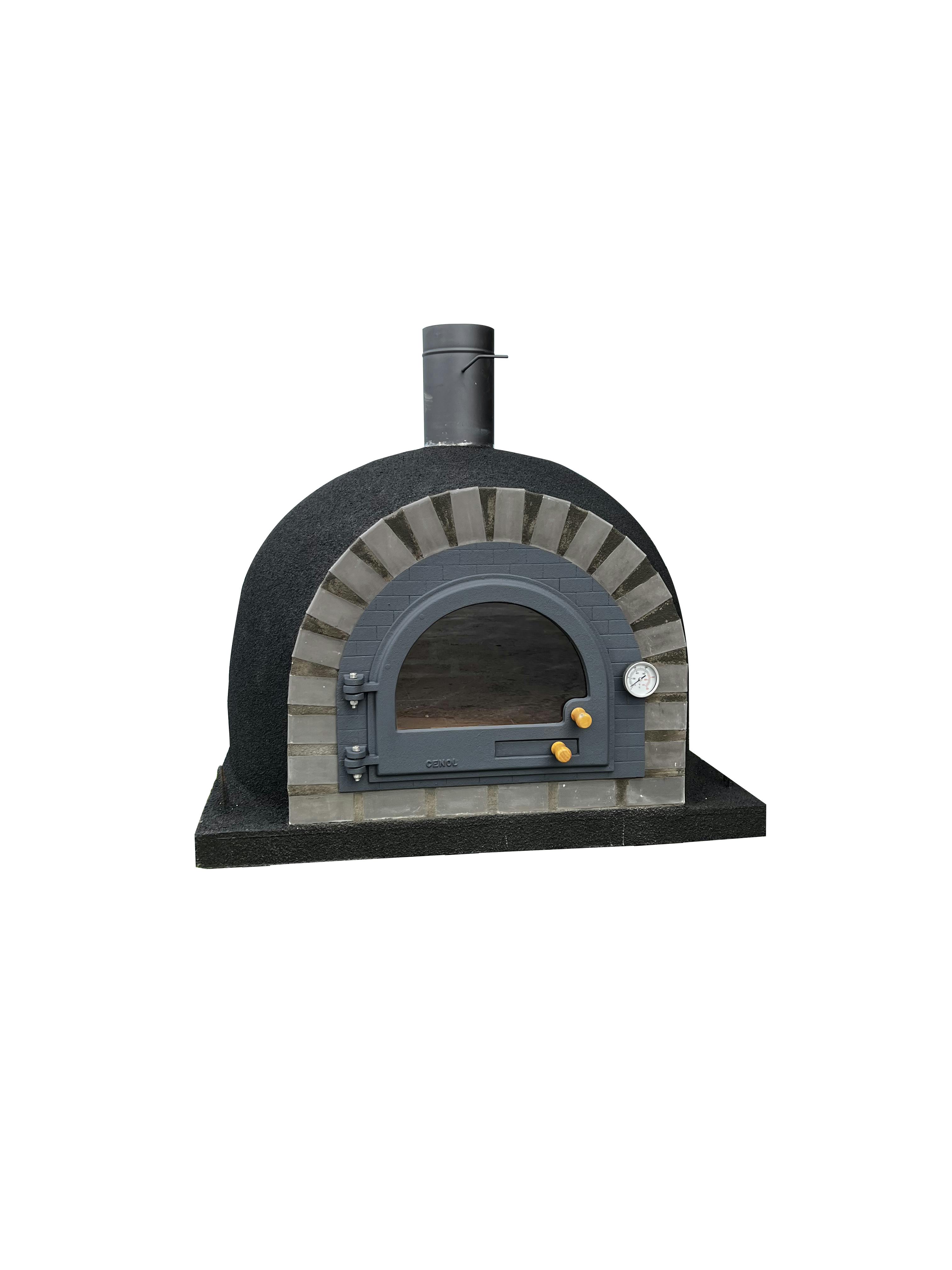 Four à ciment de 100 cm, avec isolation noire, en brique grise, avec ...