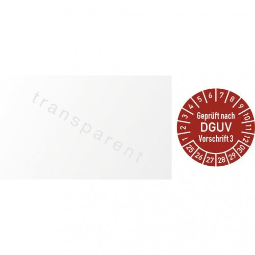 Dreifke® Kabelprüfplakette Geprüft...DGUV Vorschr. 3, 2025-2030, Folie, 50x20mm,10Stück/Bogen ...