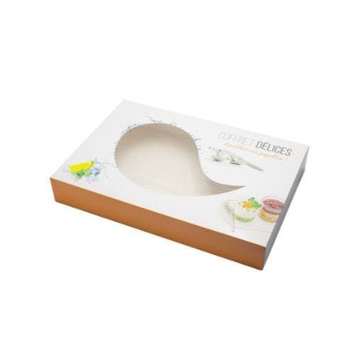 Coffret traiteur décor Délices avec fenêtre 555x373x80mm x50 JORIDEAL ...