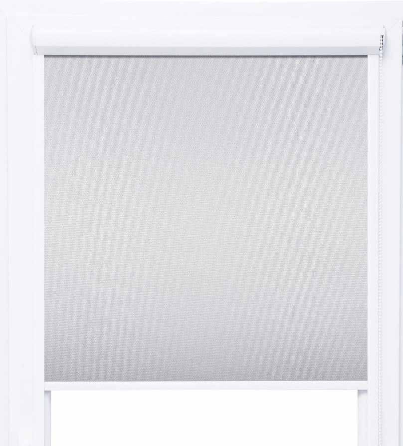 Verdunklungsrollo mit Kassette und seitlichen Leisten hellgrau 50x150cm ...