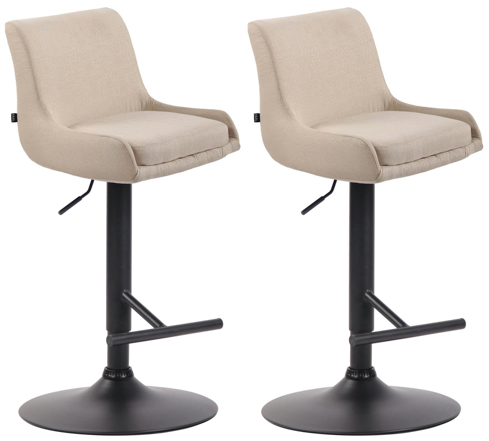 Set van 2 barkrukken Club Stof creme/zwart | Makro