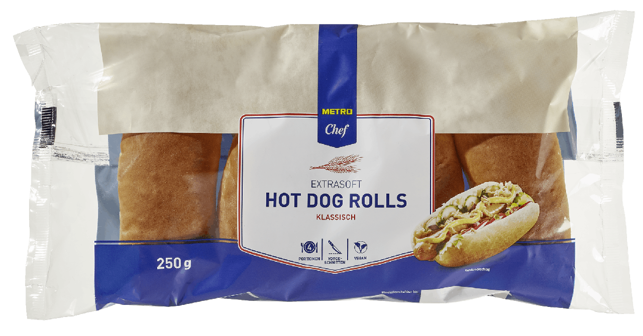 METRO Chef Hot Dog Brötchen 8 x 250 g (2 kg) | METRO