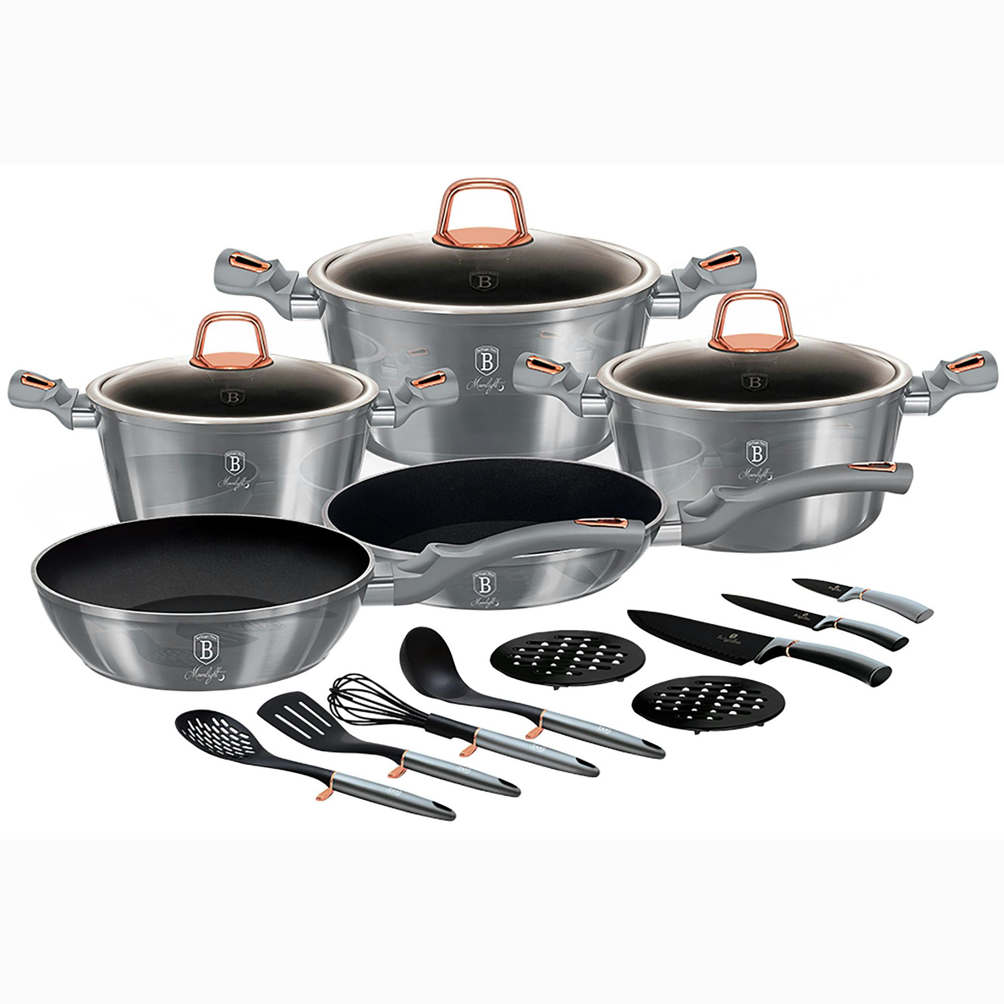 Berlinger Haus Set di Pentole Induzione 17-Piece Alluminio Antiaderente ...
