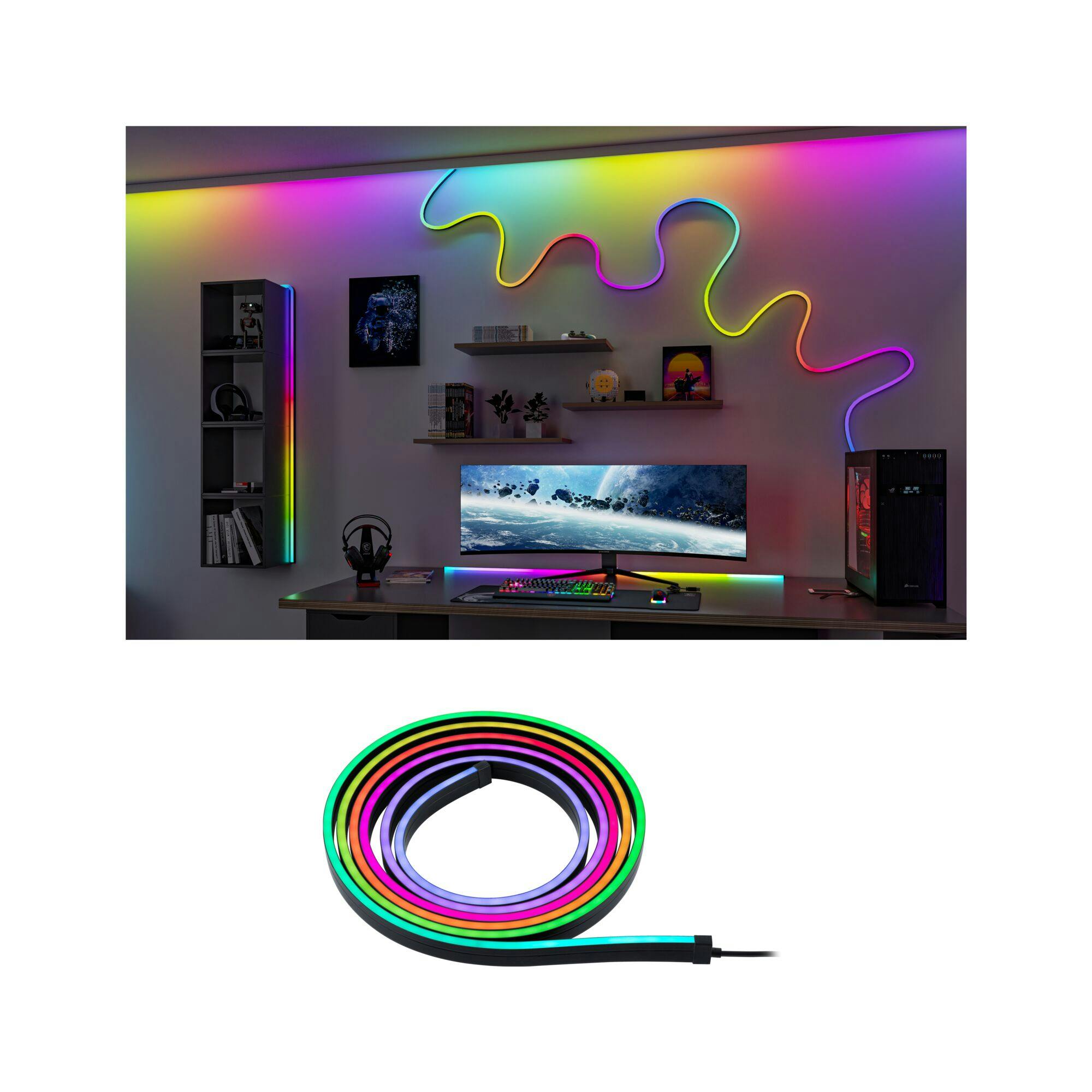 Paulmann EntertainLED Tuyau LED Black Neon 3m 5W 84 LEDs/m RGB+ 79556 ...