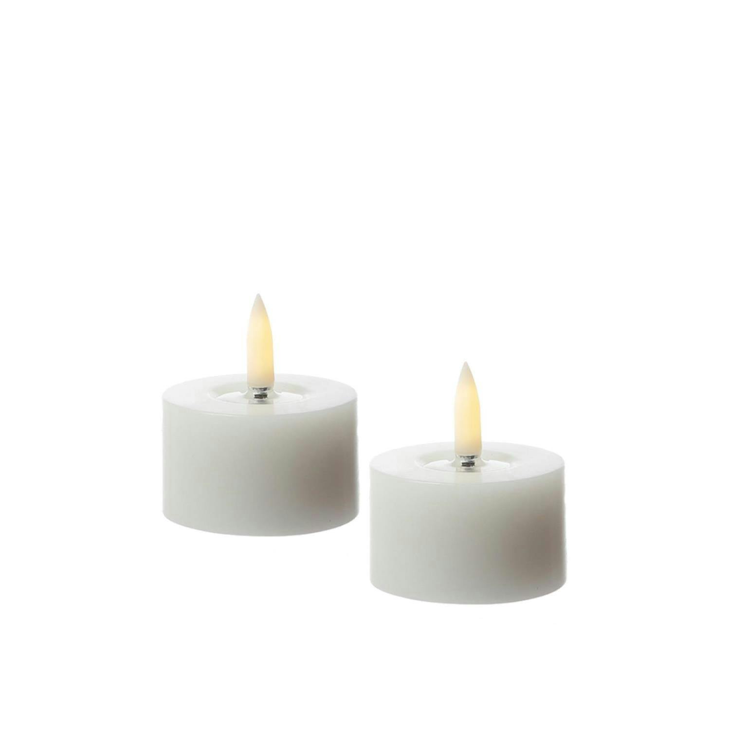 LED Mini Kerzen/Teelichter Thea Uyuni bis 400 Std. H: 2,8cm weiß 2St ...