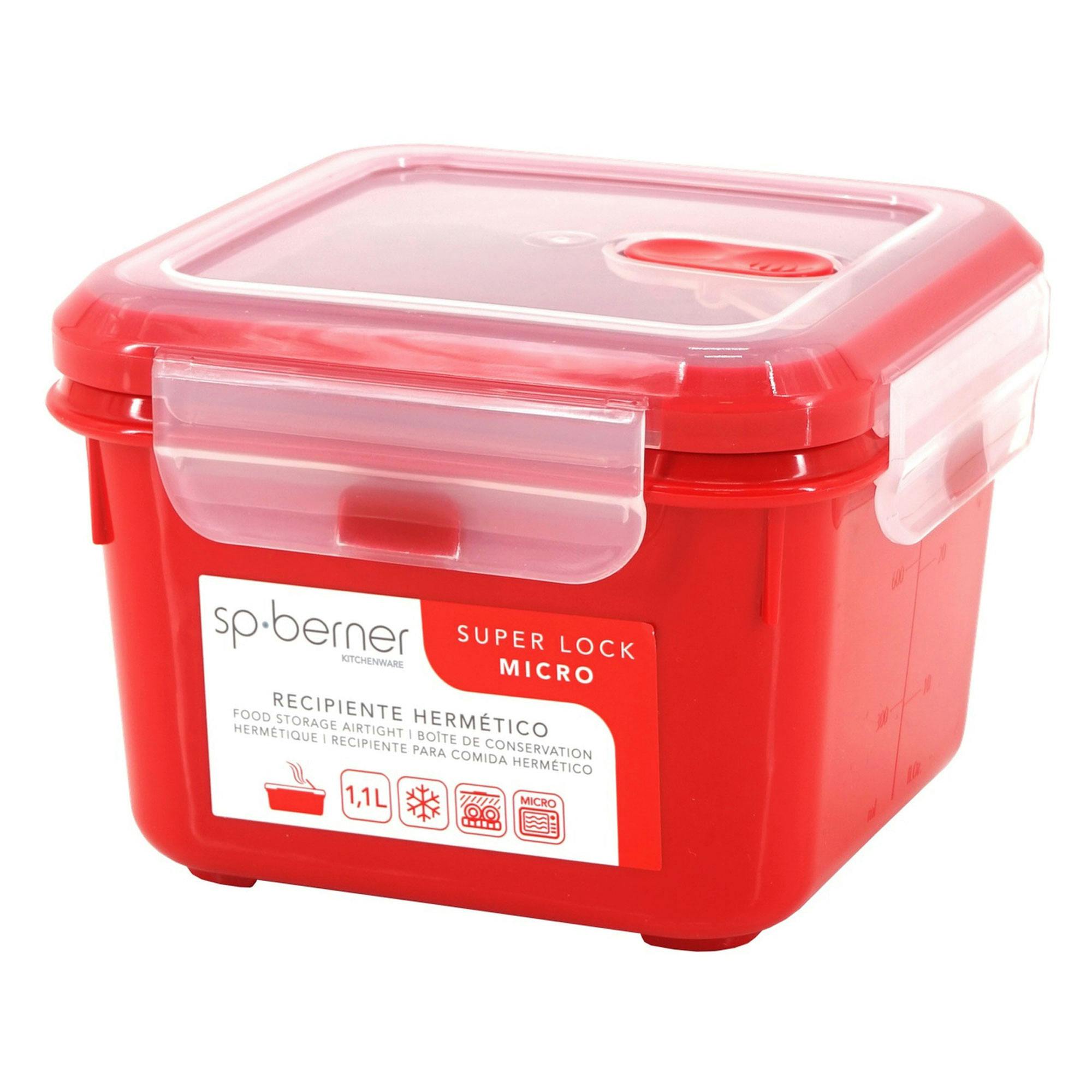 SP BERNER - Hermetische SUPER LOCK MICRO 1,1 L, vierkant, geschikt voor ...