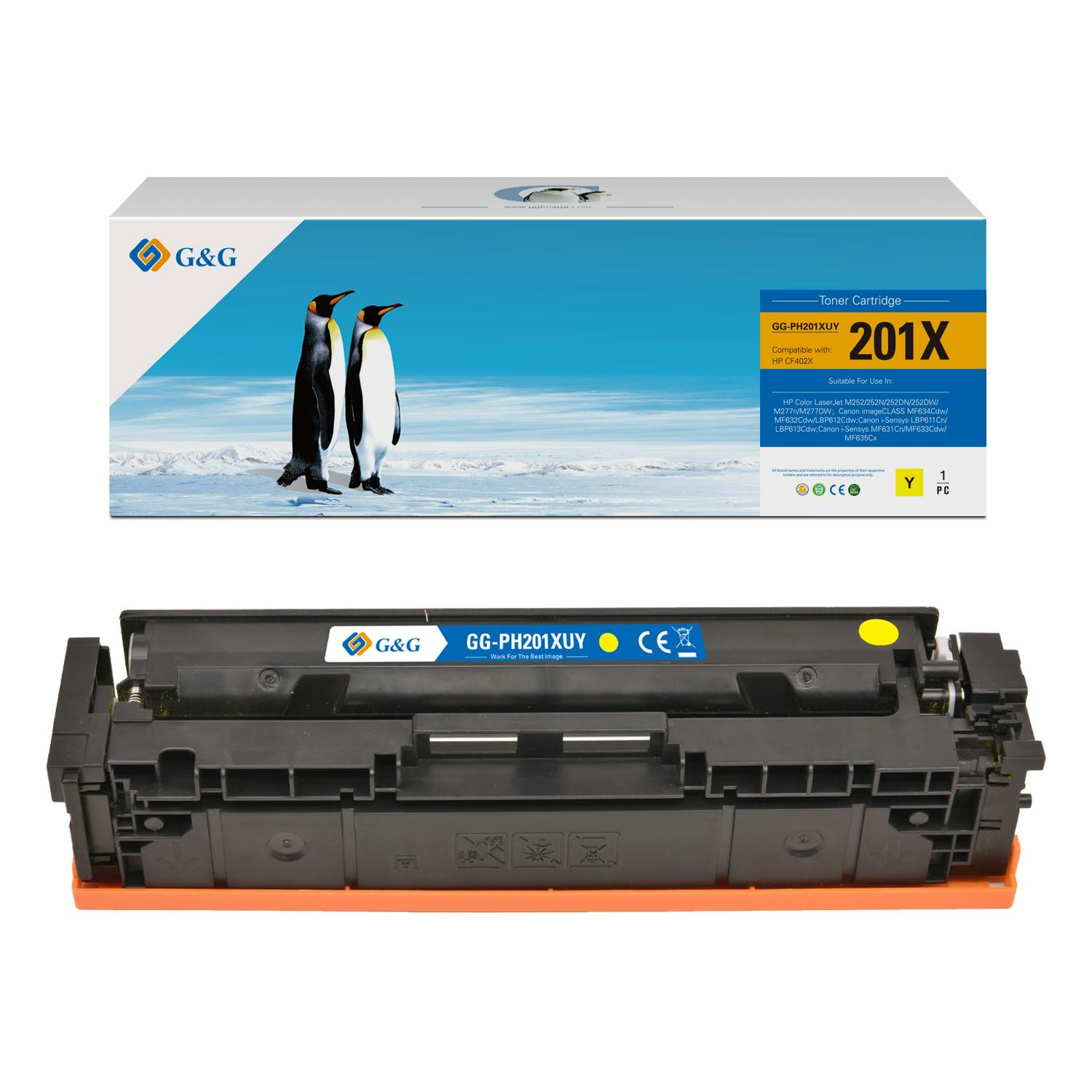 G&G HP 201X (CF402X) - Tonercartridge / Geel / Hoge Capaciteit | Makro