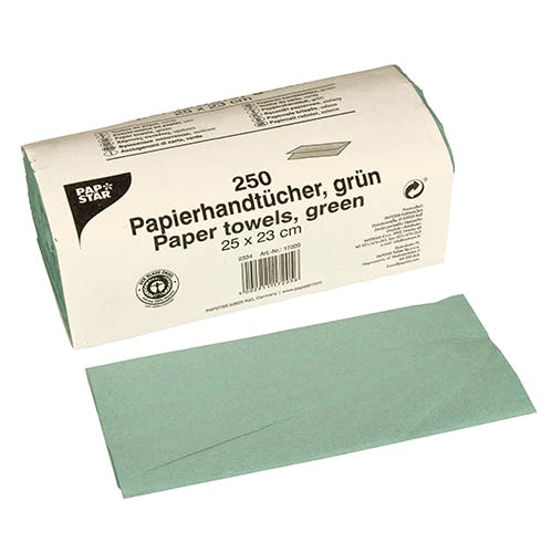 20 X 250 Blatt Handtuchpapier V-Falz 23 cm x 25 cm grün Zick Zack, 1 ...