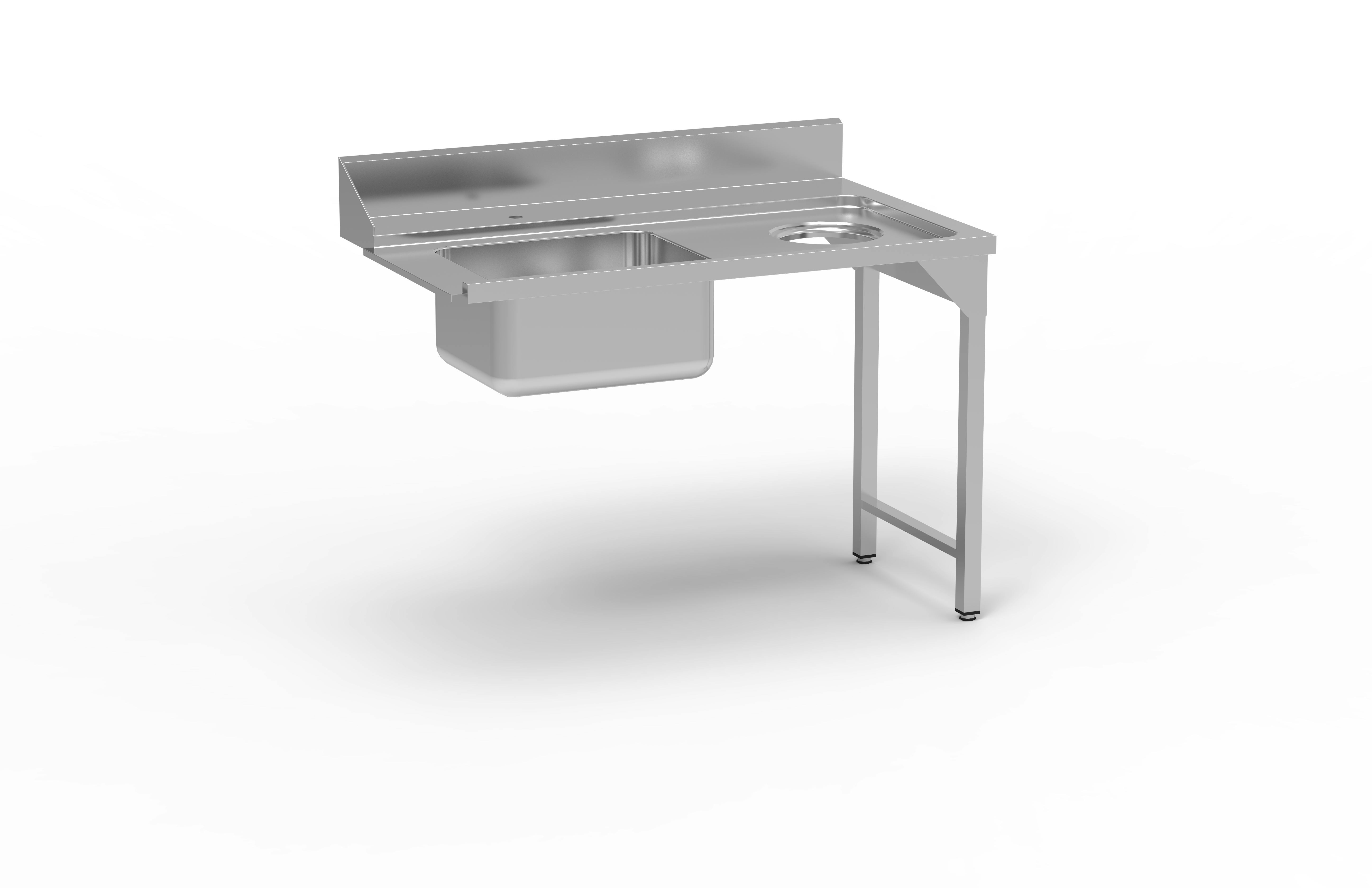 ERATOS Table De Prelavage Avec Trou Vide Dechet Avec Bac 500X400X250 Aisi-304 18/10 ...