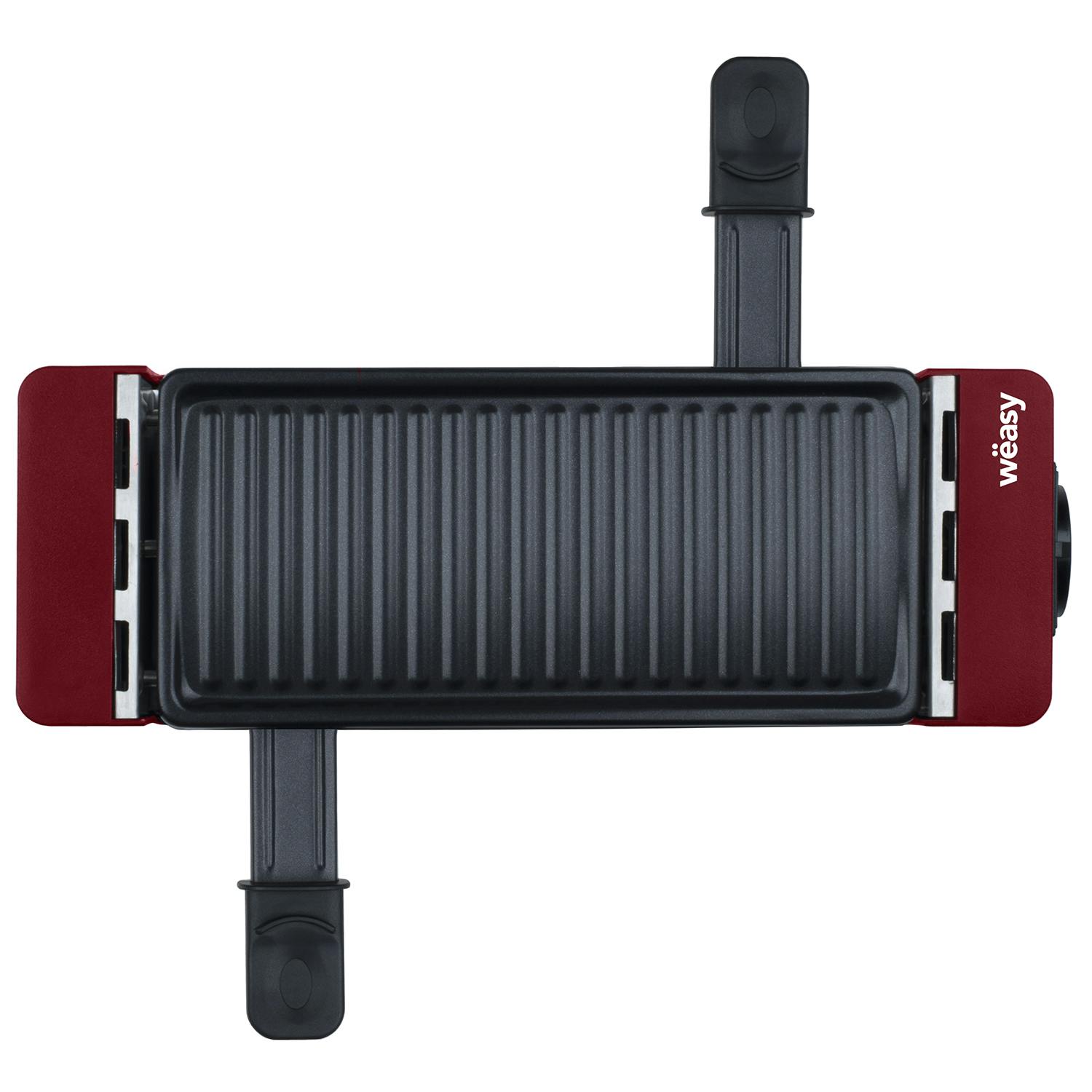 Wëasy Raclette TAK12, Rot, Duo Raclette 2-in-1, Raclette und Grill ...