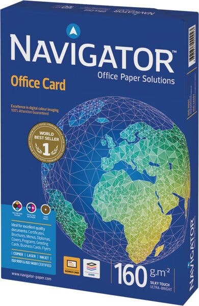 Navigator Office Card Kopierpapier, DIN A3, 160g/qm, weiß, Weißegrad ...
