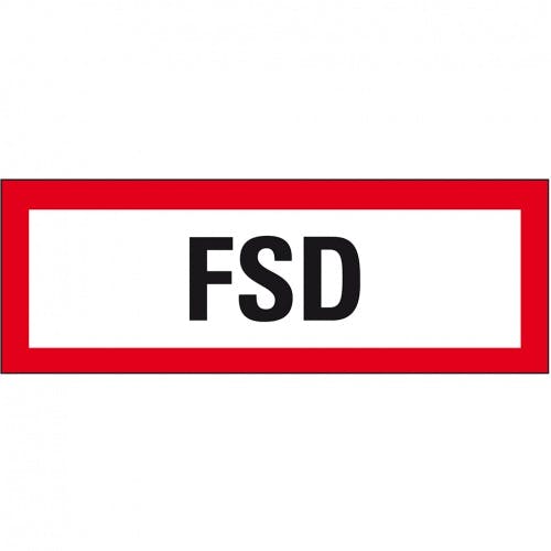 Aufkleber I Feuerwehrschild FSD, Folie, selbstklebend, 297x105mm, DIN ...