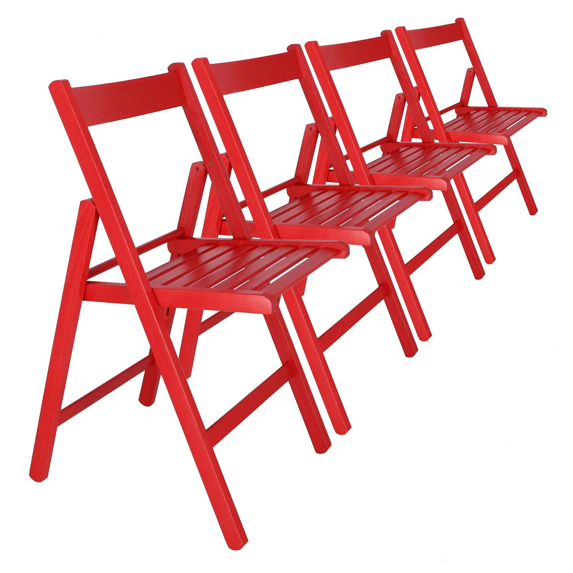 WellHome - Set van 4 rode BAS stoelen 43x47x79cm | Makro