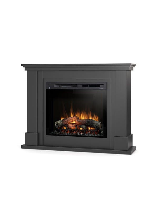 LUENA – Freistehender elektrischer LED-Kamin – Schwarz – 28 Zoll – 125 ...