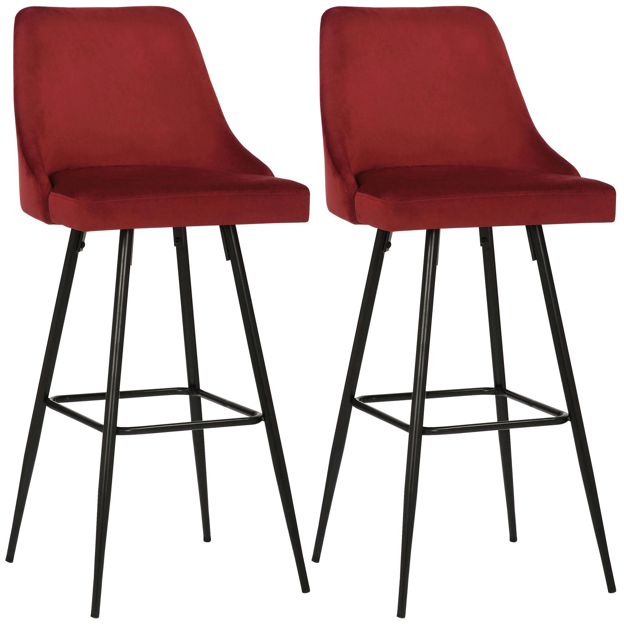 2er Set Barhocker Portree Samt rot | METRO Marktplatz