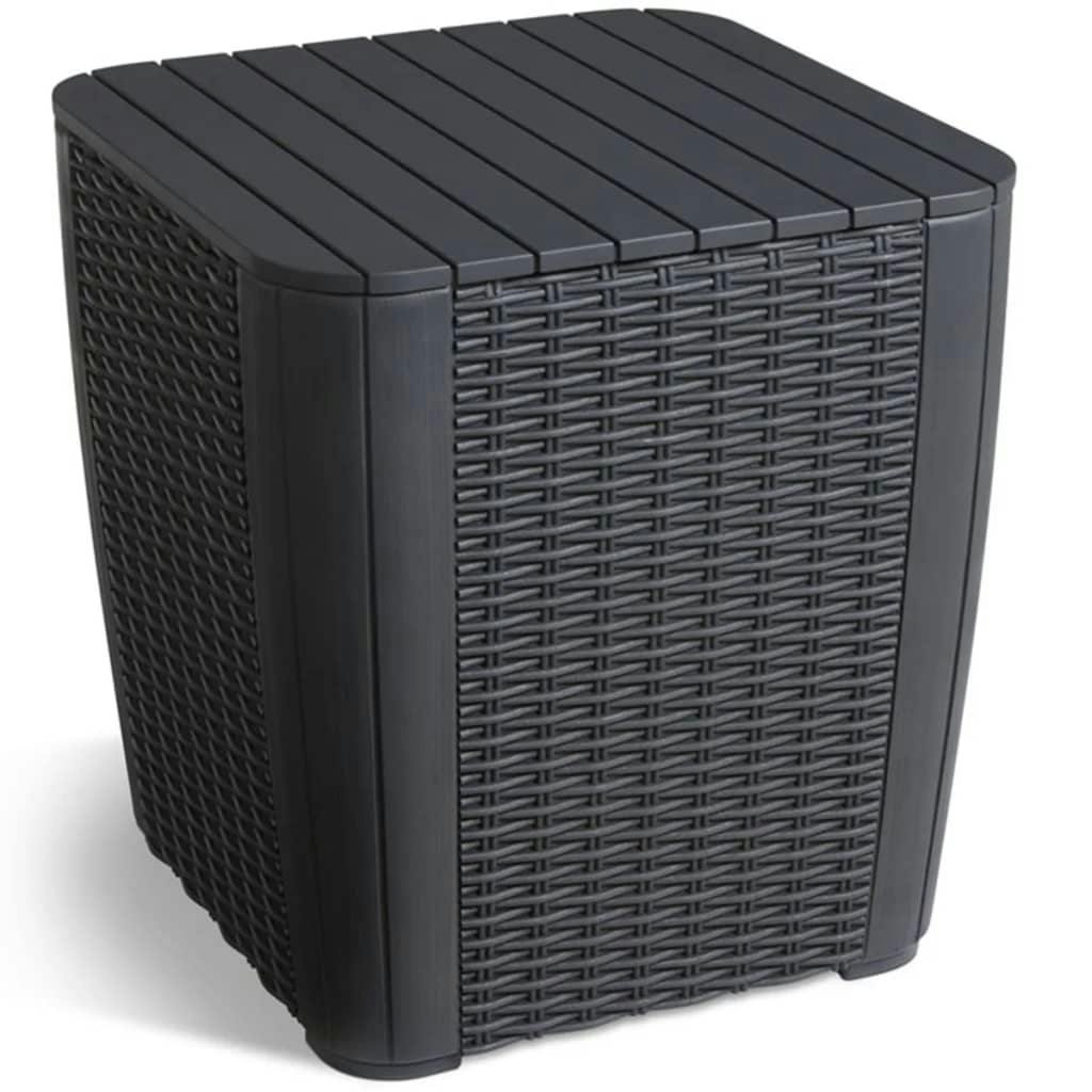 Keter Garten-Beistelltisch Luzon Rattan-Optik Rund Graphitgrau | METRO ...