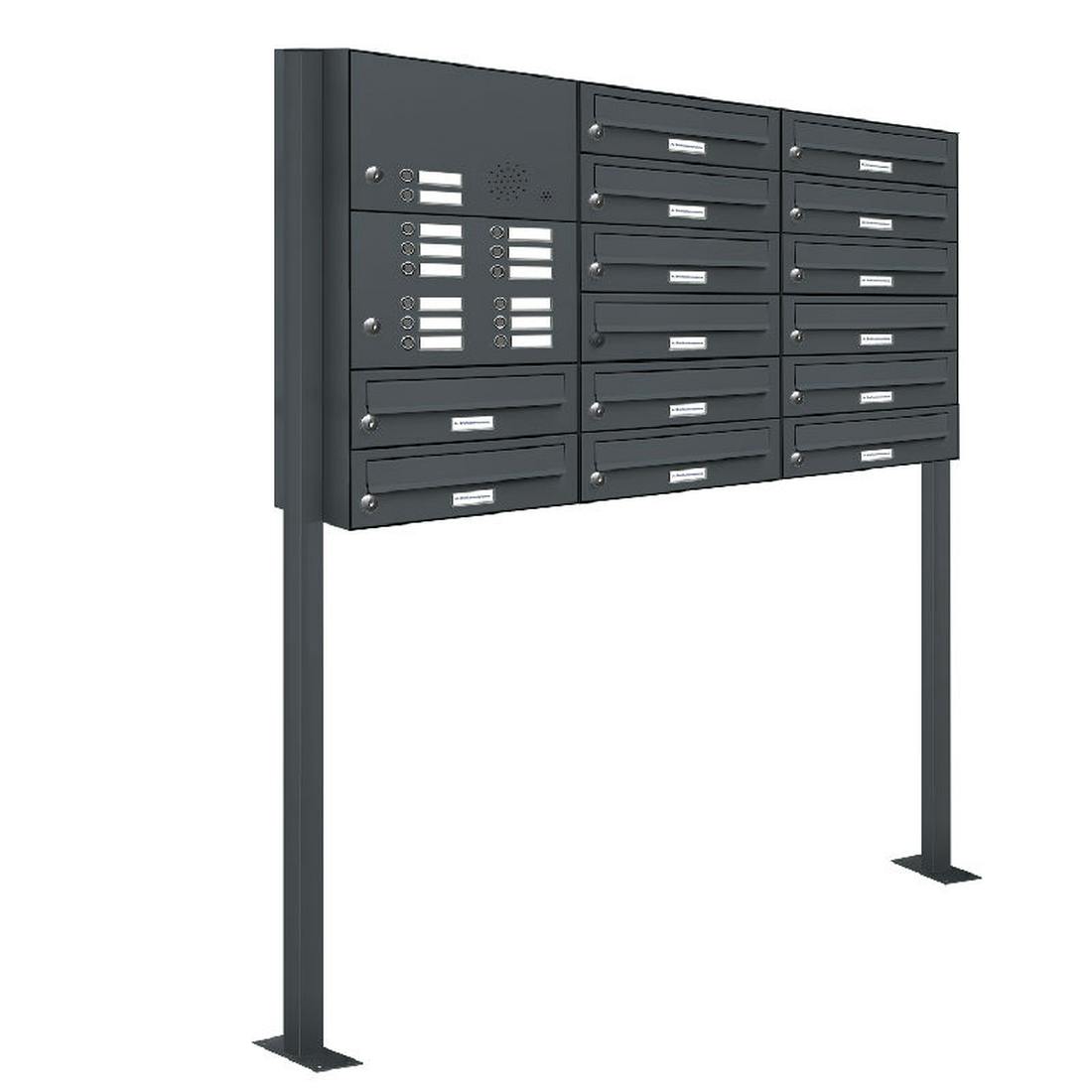 AL Briefkastensysteme 14 Fächer Premium Stand Briefkasten Anlage in RAL ...