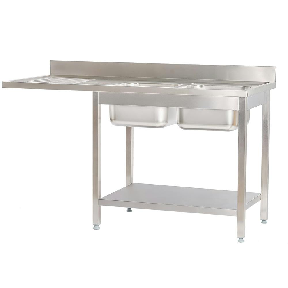 Romux® Spültisch aus Edelstahl mit 2 Becken für Geschirrspülmaschine ...