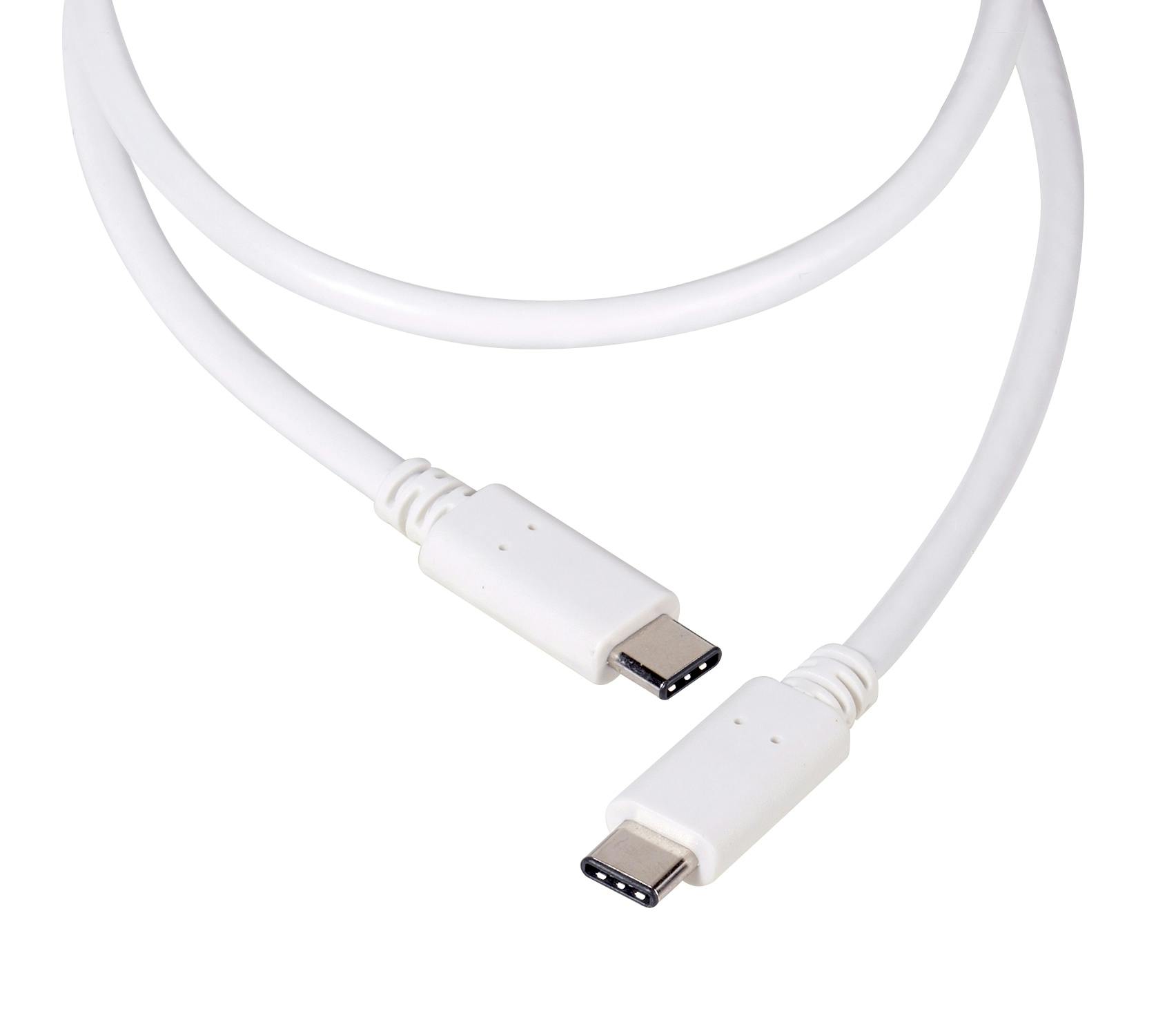 USB 2.0-Kabel USB-C-Stecker auf USB-C-Stecker, 1,2 m, weiß | METRO