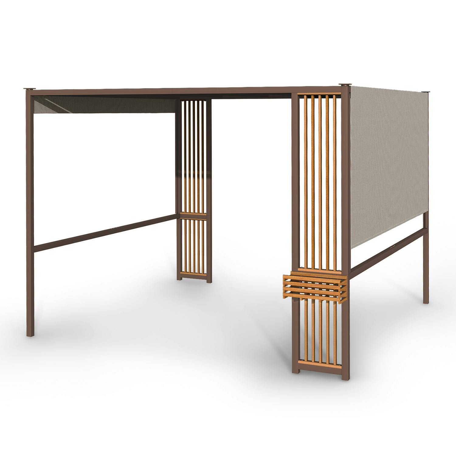 Valence Gazebo 3x3 m UV50+ wasserabweisend LED-Solar-Beleuchtung Solar ...