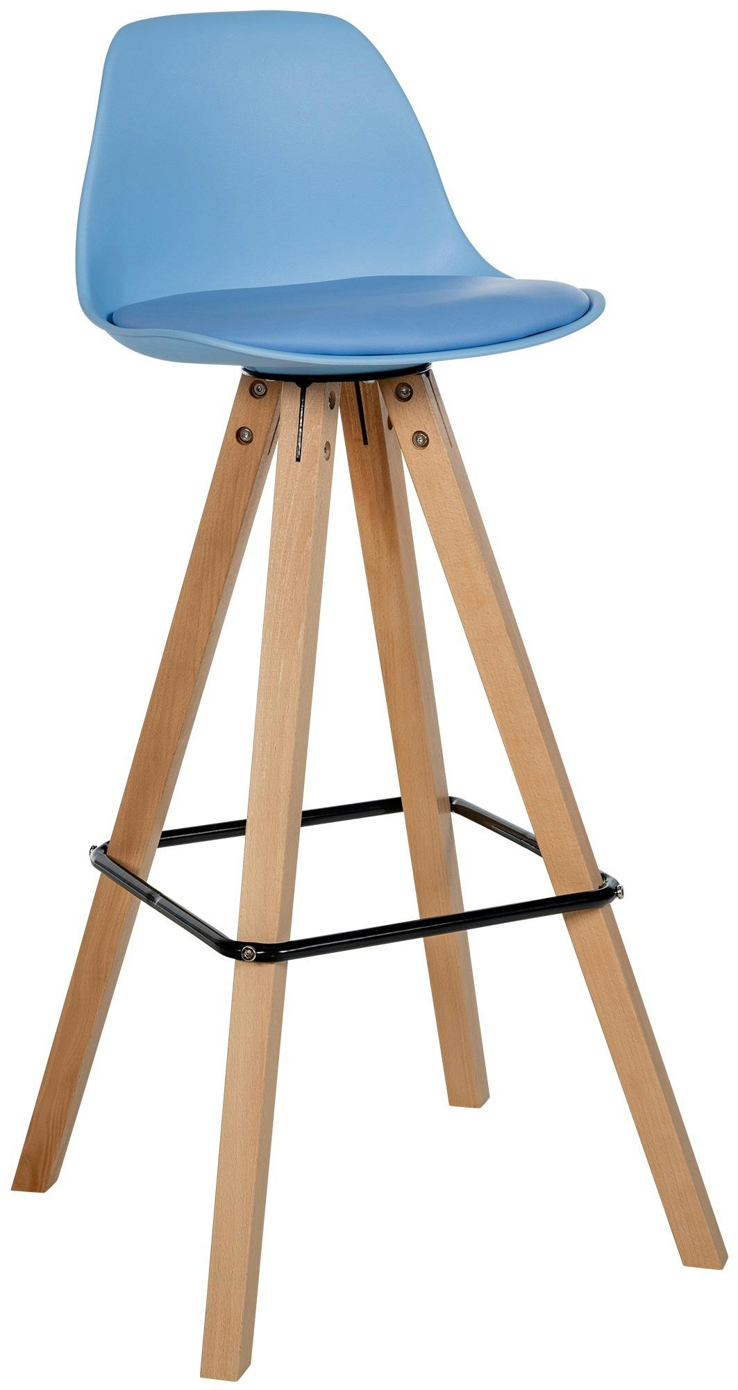 Barkruk Corbin kunstleer Vierkant blauw/natura | Makro