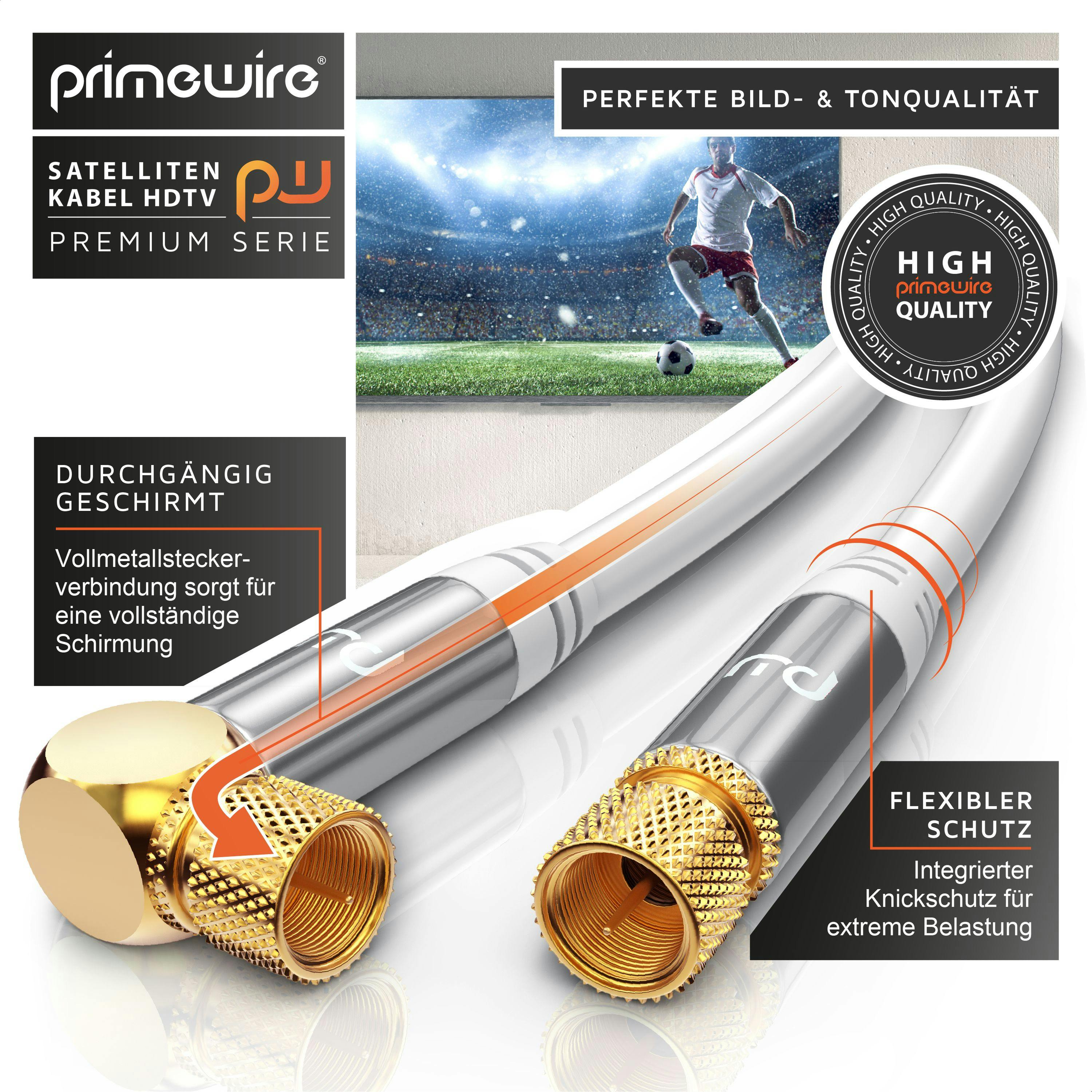Primewire SAT-Kabel, Koax, F-Stecker, HDTV SAT Koax Kabel 90° gewinkelt ...