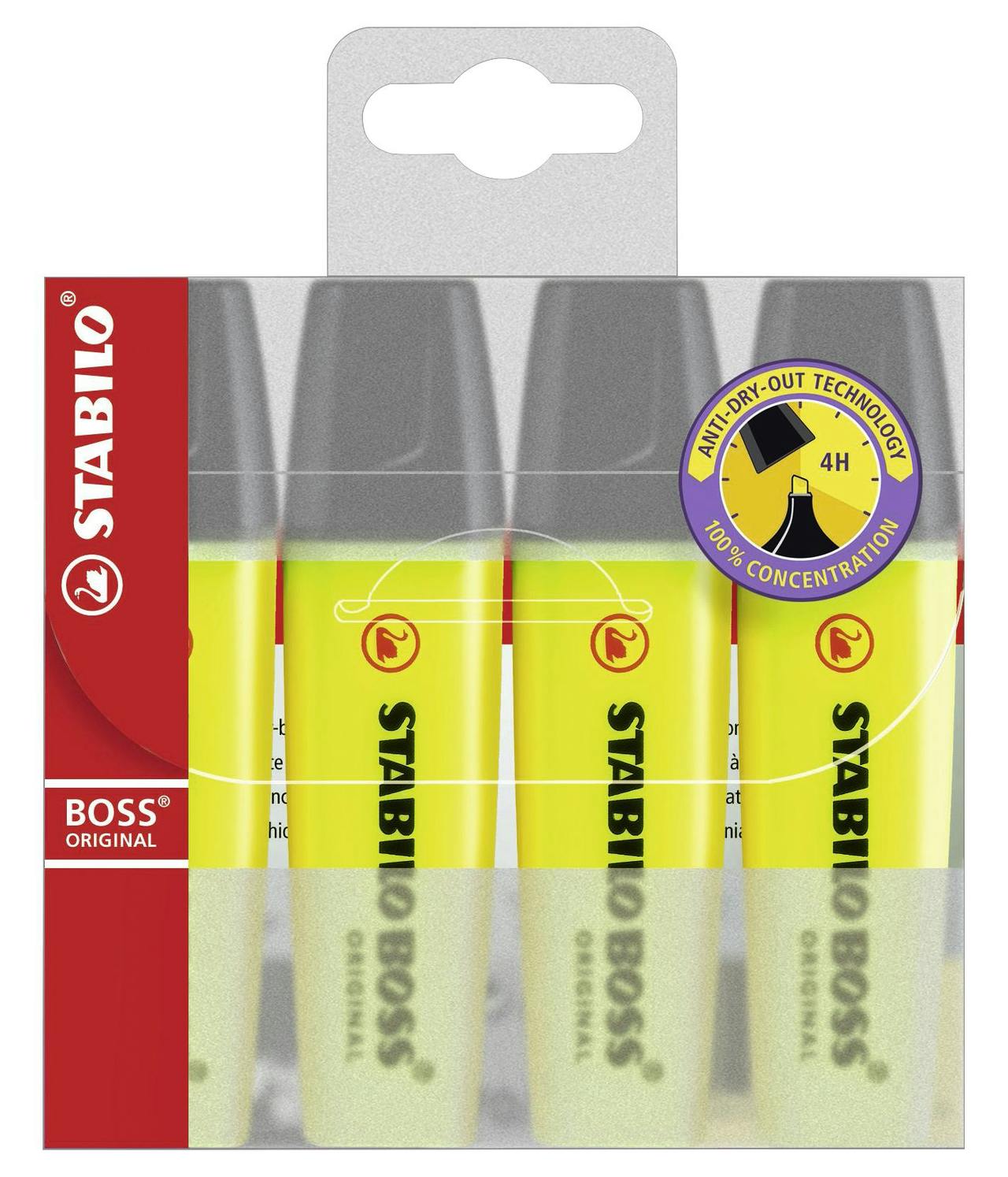 STABILO BOSS Original Textmarker gelb 4 Stück | METRO