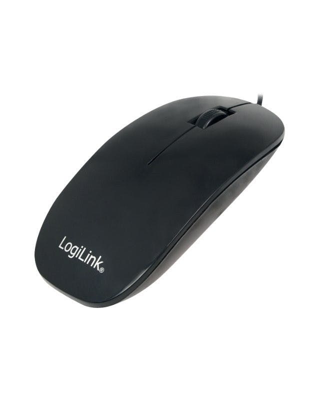 LogiLink Slim Maus optisch 3 Tasten verkabelt USB Schwarz | METRO