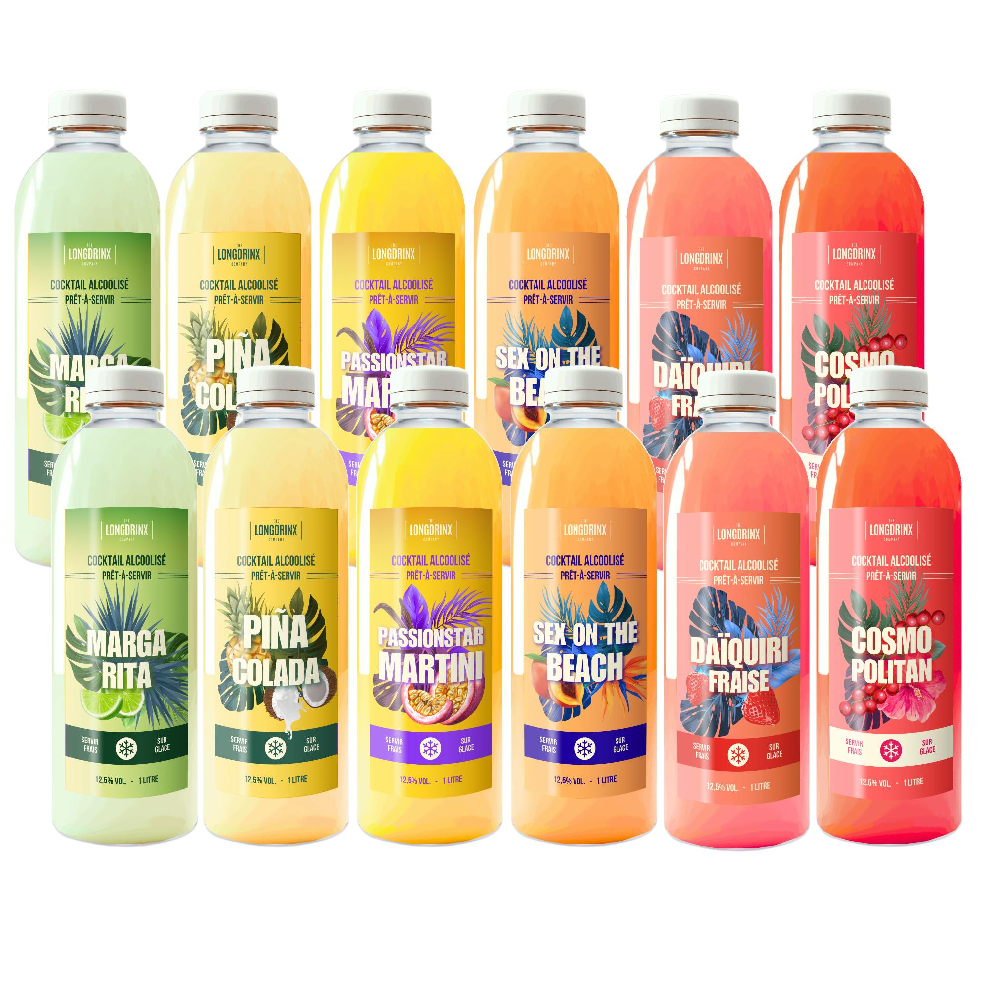 LONGDRINX - ASSORTIMENT COCKTAILS SOIRÉE X12 - Prêt-à-servir - 12,5% ...