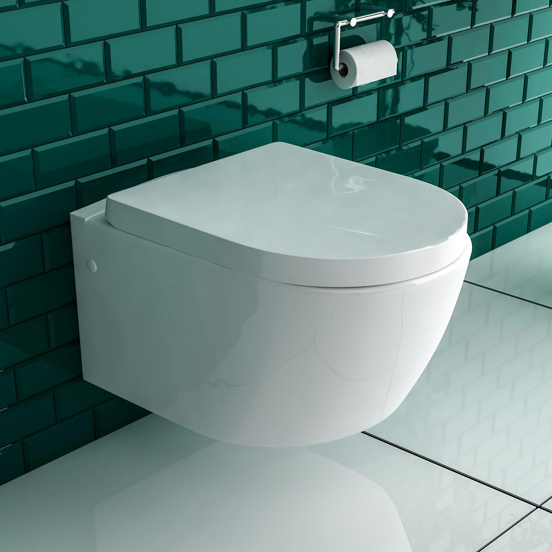 Keramik Hänge WC mit Taharet Bidet Weiß Toilette mit WC-Sitz Soft-Close ...