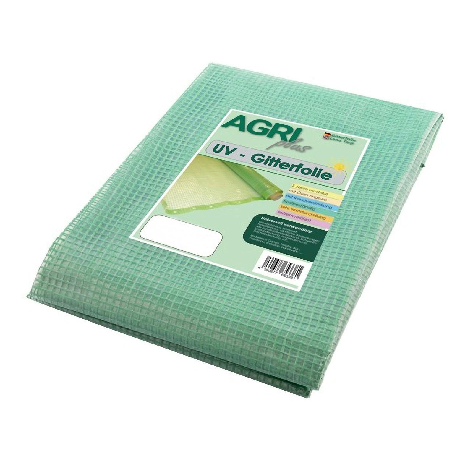 Gitterplane Gitterfolie 4 x 5 m transparent grünes Gitter Nagelrand ...