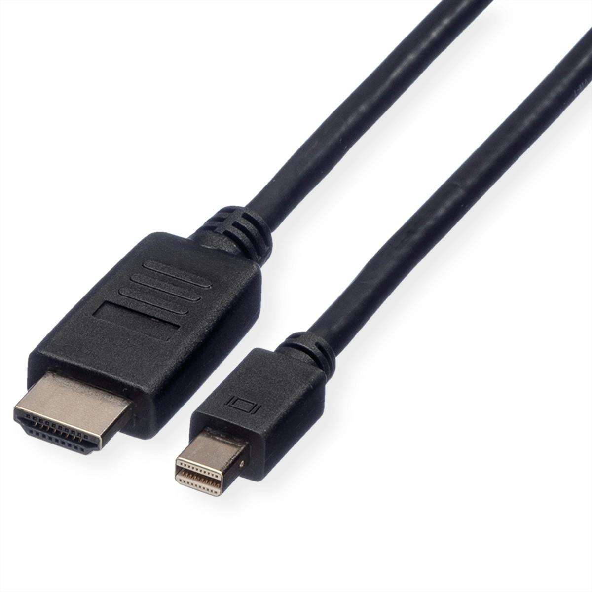 ROLINE Mini DisplayPort Kabel, Mini DP - HDMI, M/M, zwart, 4,5 m | Makro