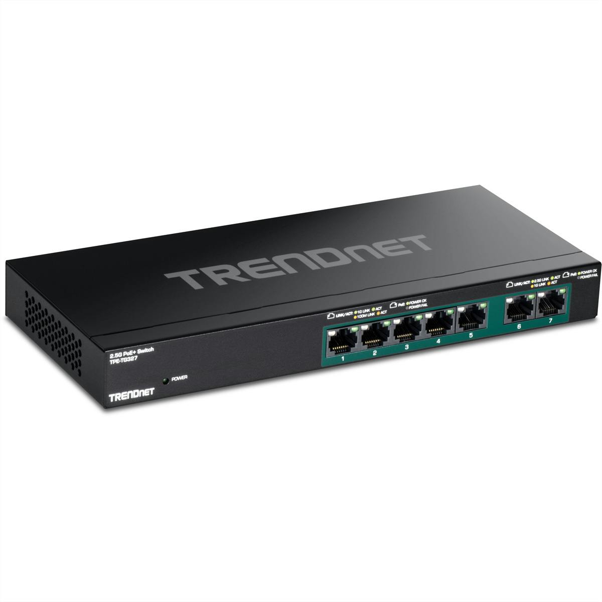 TRENDnet TPE-TG327 7-Poorts PoE+ Switch Multi-Gigabit | Makro