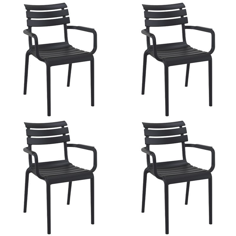SIESTA EXCLUSIVE Pack 4 sillas de Exterior Paris Negro | Makro