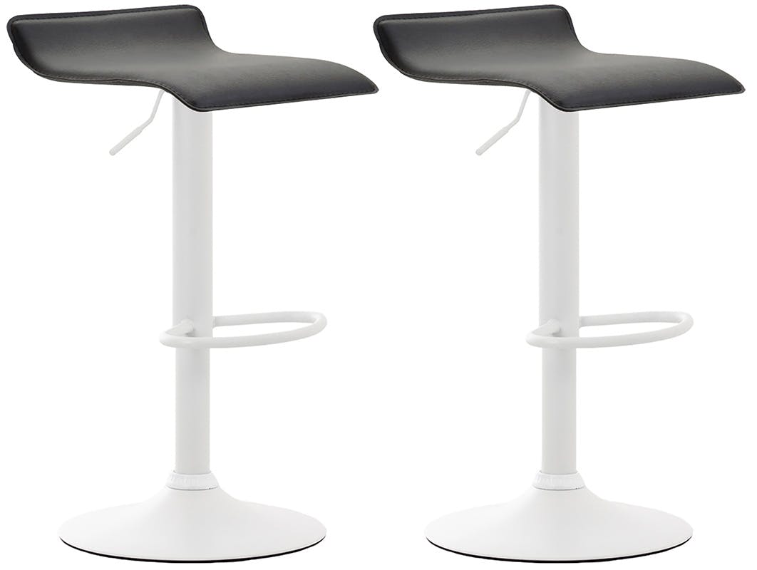 2er Set Barhocker Dyn V2 Kunstleder schwarz/weiß | METRO