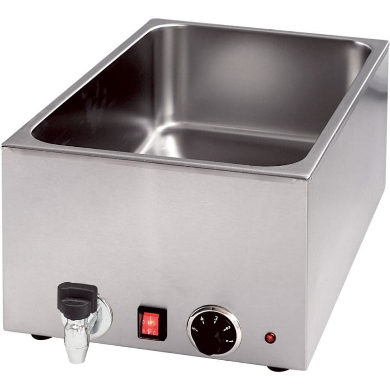 Bain-marie réglable avec robinet pour récipients GN 1/1 et H 200 mm, P 1,2 kW, T 230 V ...