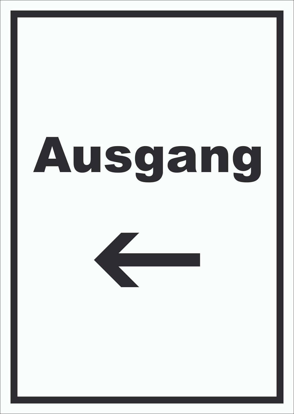 Ausgang Schild mit Text und Richtungspfeil links Exit Schluss hochkant ...