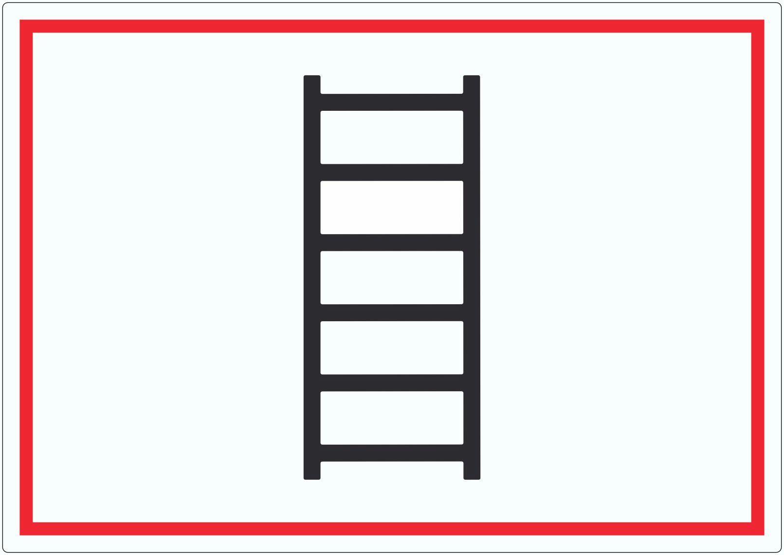 Aufkleber Anleiterstelle tragbare Leiter Symbol A9 (37x52mm) | METRO